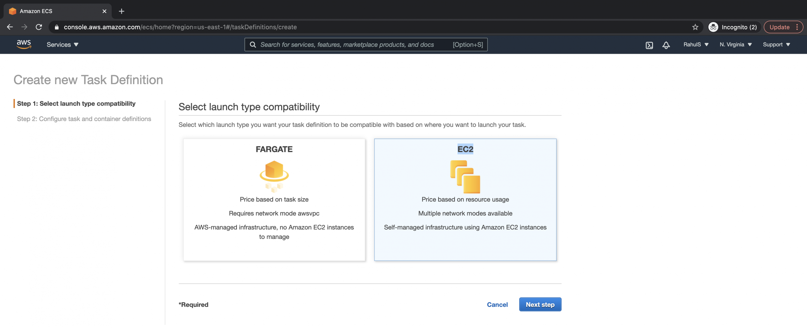 How to setup Elastic Container Service (ECS) on AWS