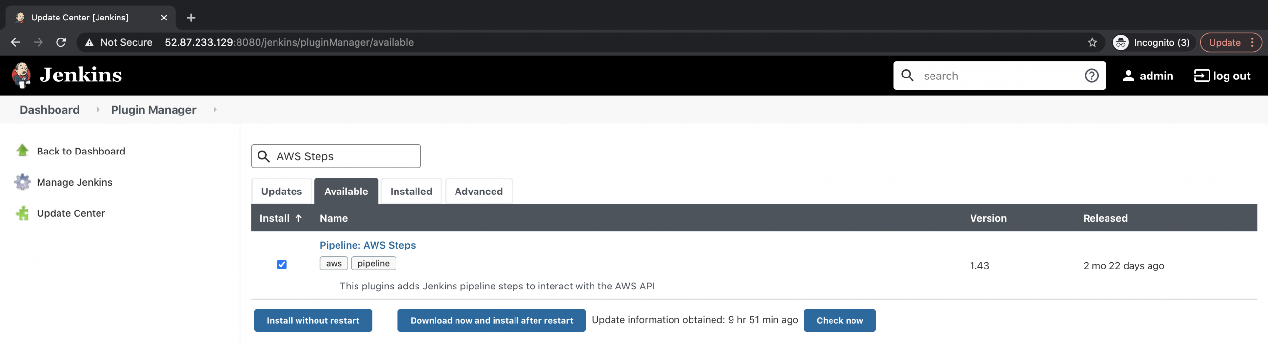 How to store AWS user access key and secret key in Jenkins