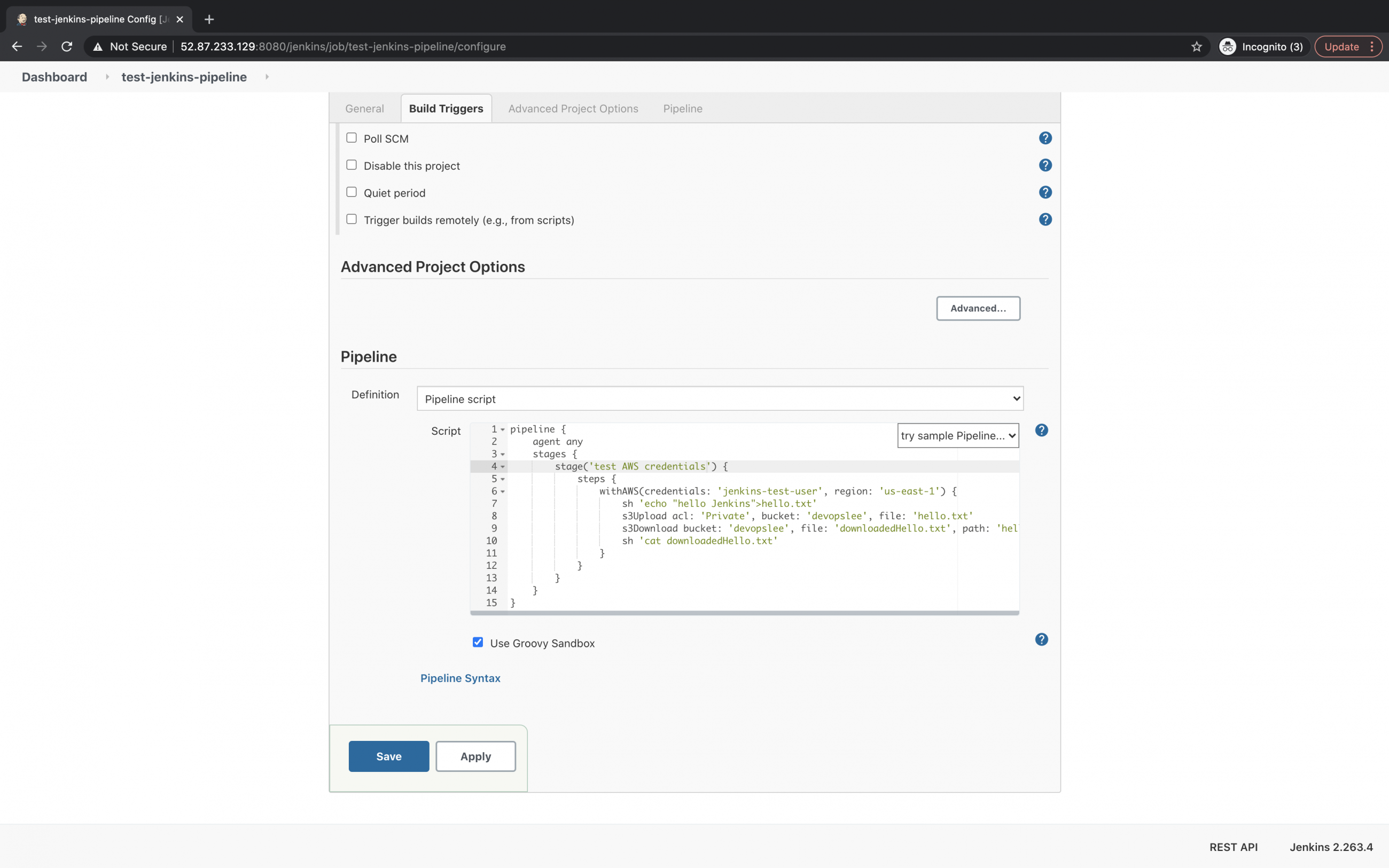 How To Store Aws User Access Key And Secret Key In Jenkins
