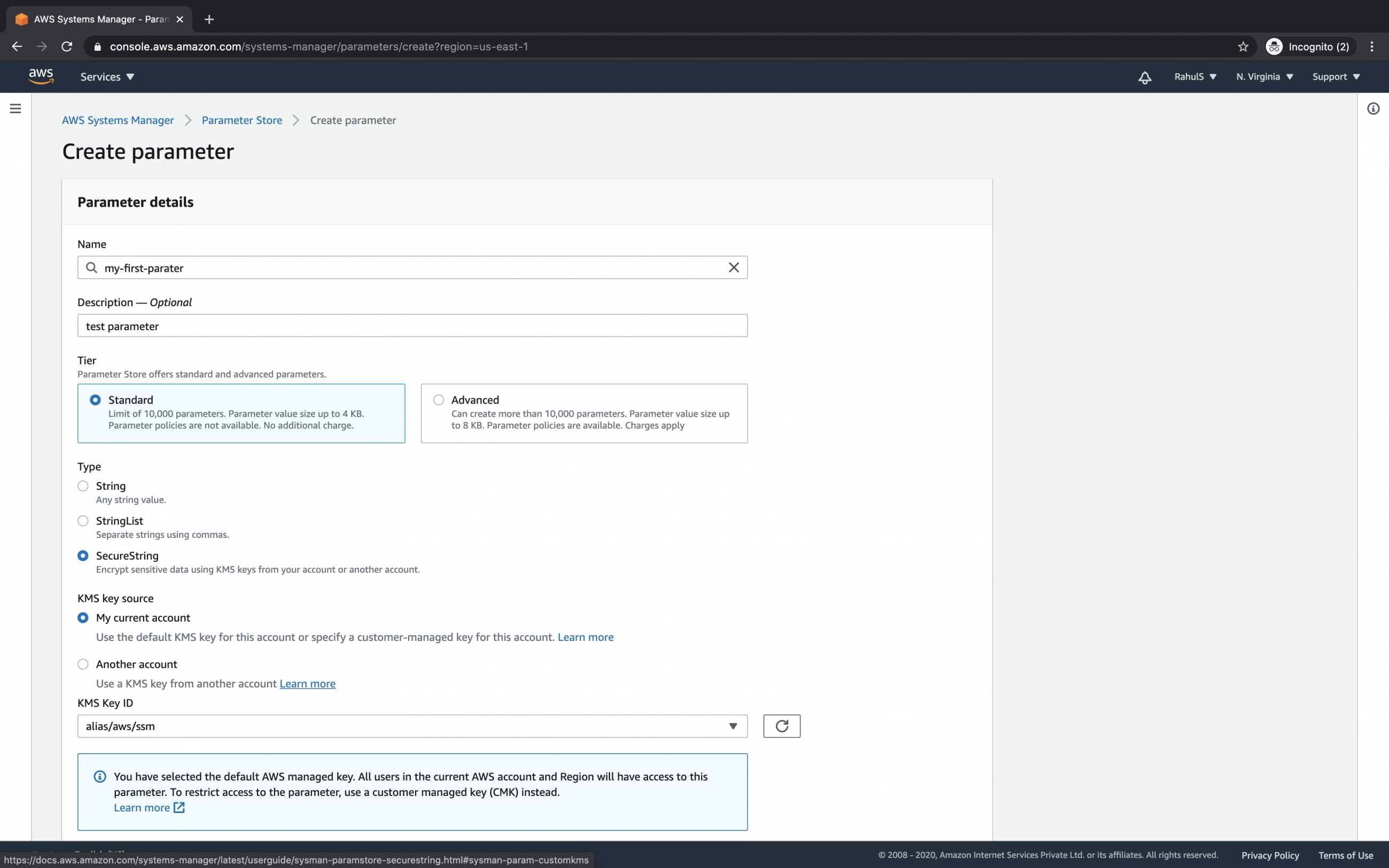 How To Store Credentials On Aws Using Parameter Store