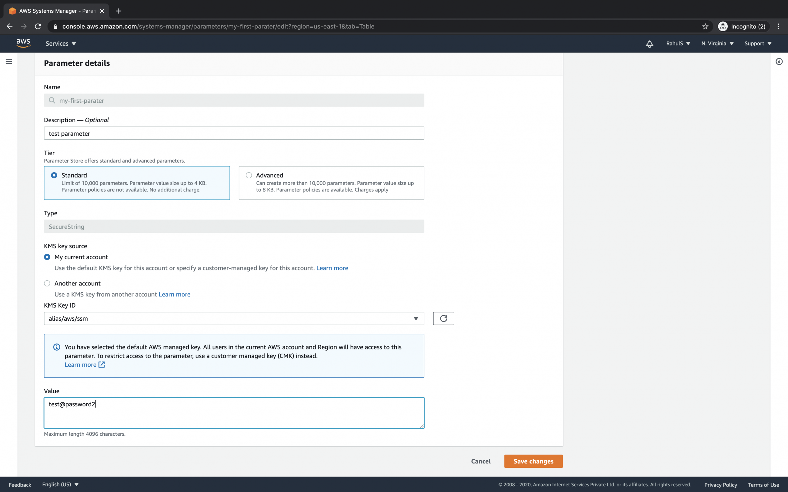 How To Store Credentials On Aws Using Parameter Store