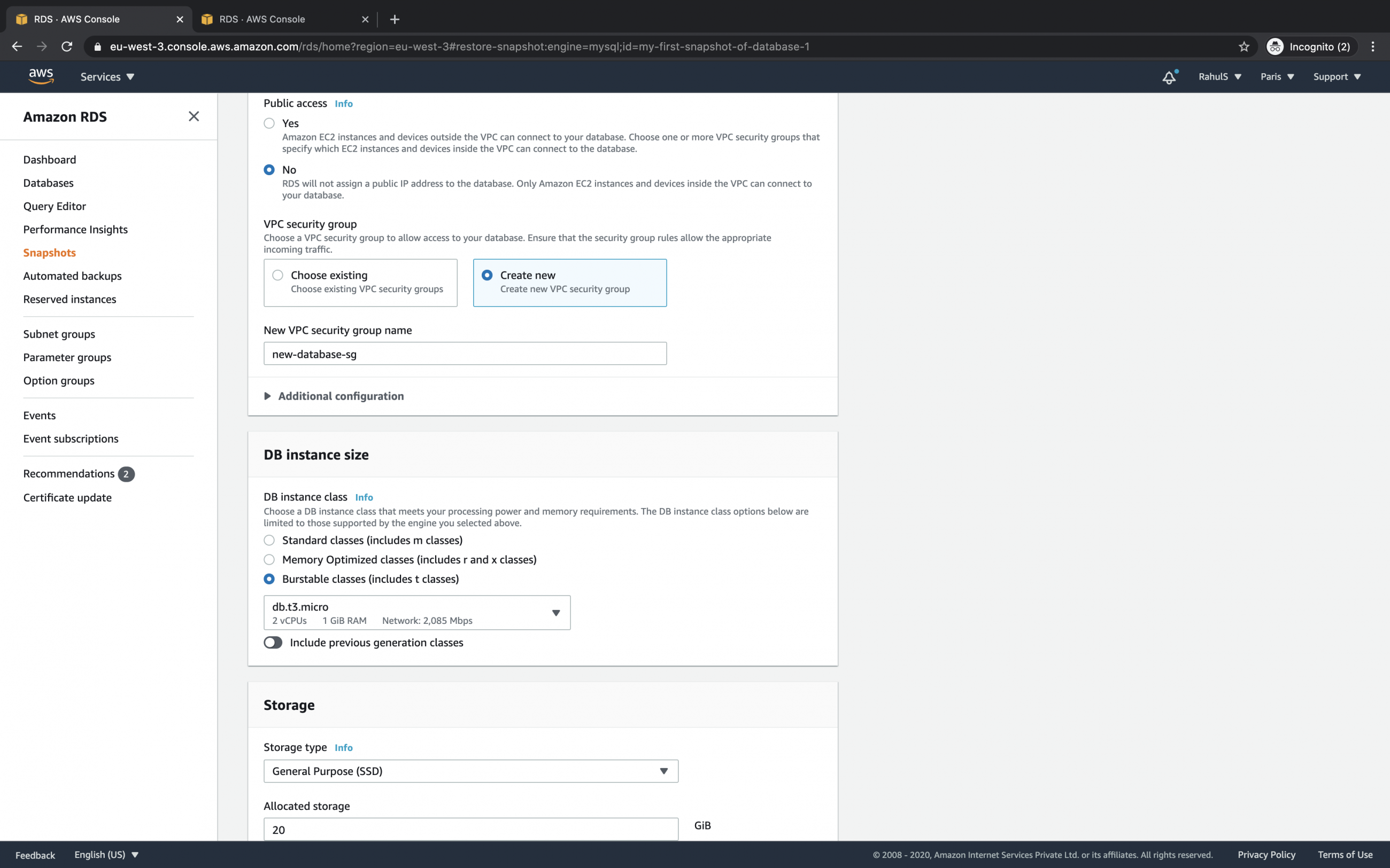 How To Take And Restore A Snapshot On Aws Rds Mysql Instance