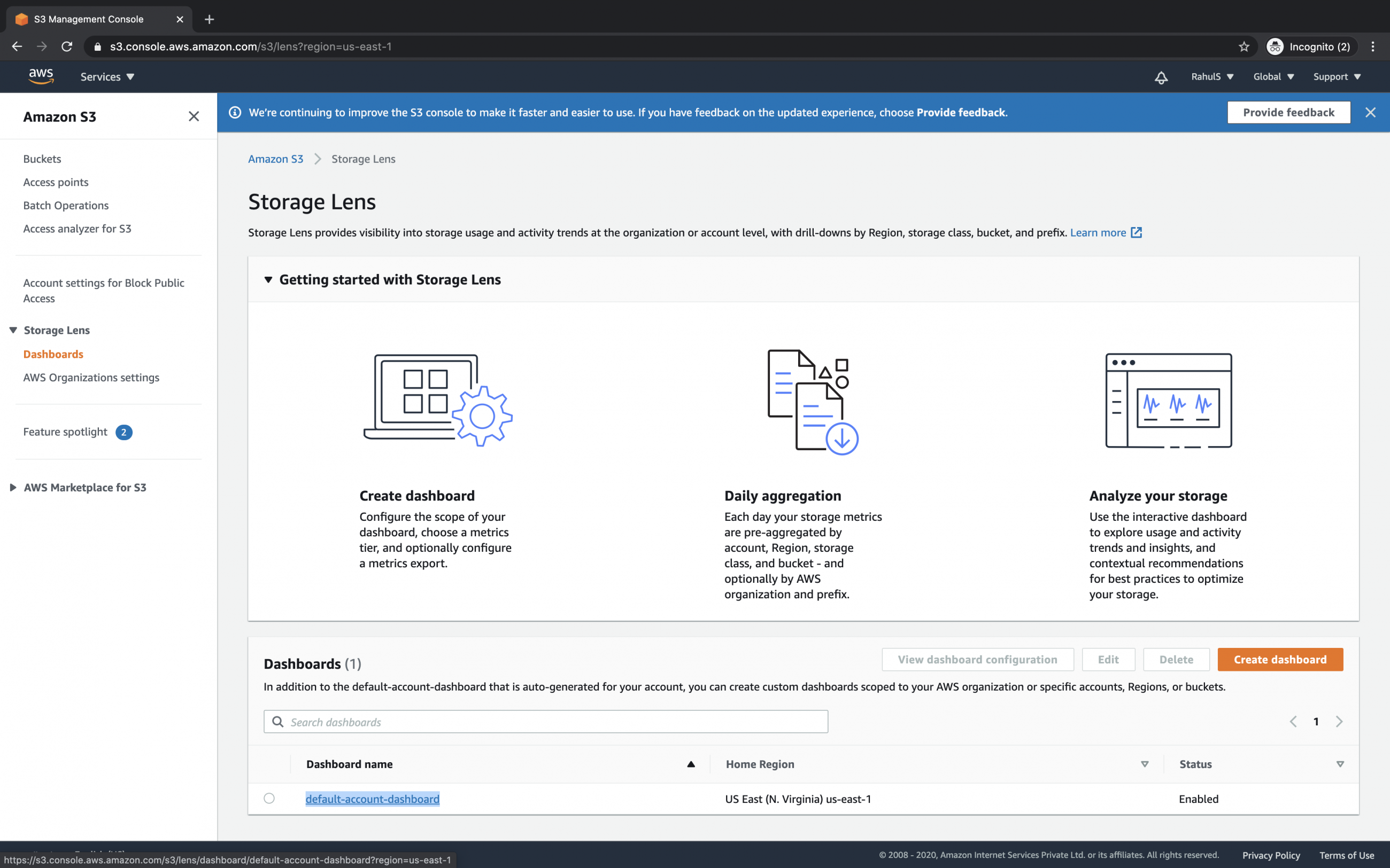 How To Use S3 Storage Lens To View Storage Usage And Activity Metrics Of S3 Bucket On Aws