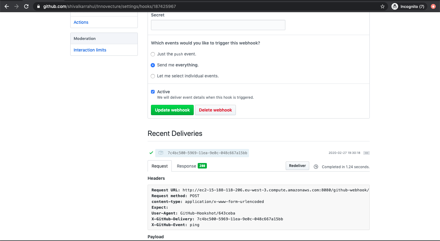 Setup simple CI/CD pipeline using Github and Jenkins on an AWS EC2 Linux instance