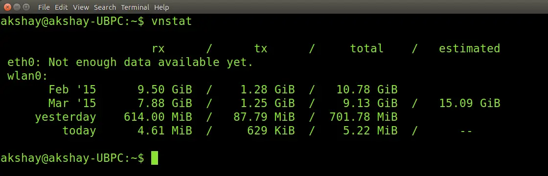 Installing and using vnStat and vnStati for monitoring network traffic in Ubuntu