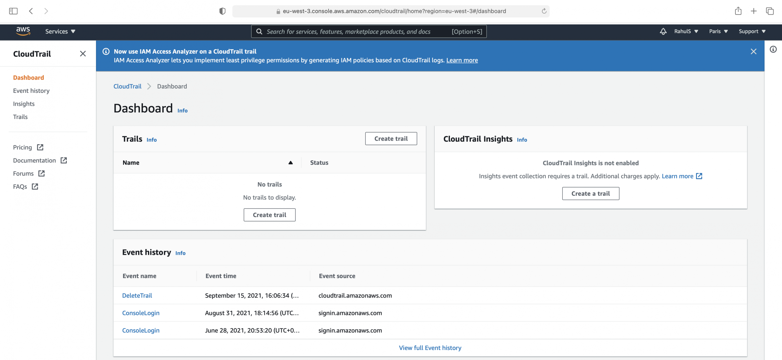 What is AWS CloudTrail and how to use it